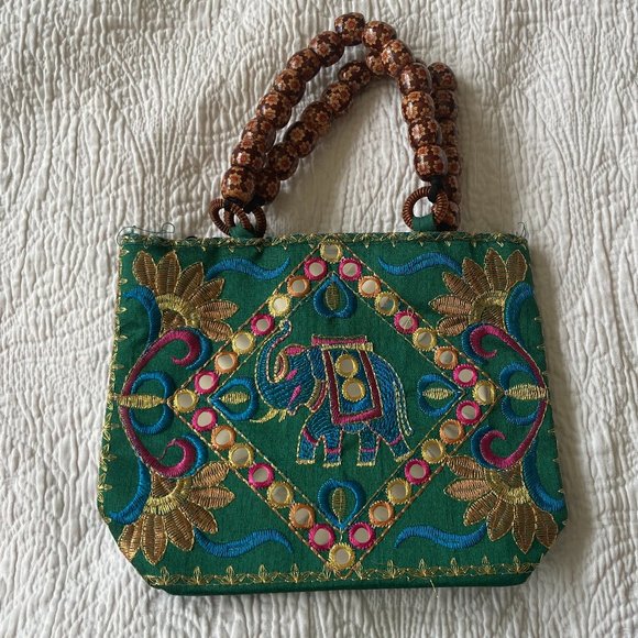 Bags | Unique Silk Elephant Boho Purse | Poshmark